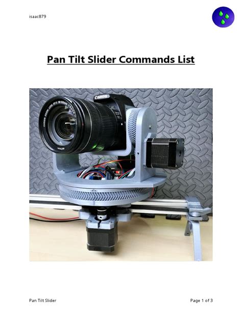 pan tilt mount slider commands list download free pdf computer