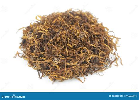Hoja De Tabaco Seca Aislada En Fondo Blanco Imagen De Archivo Imagen