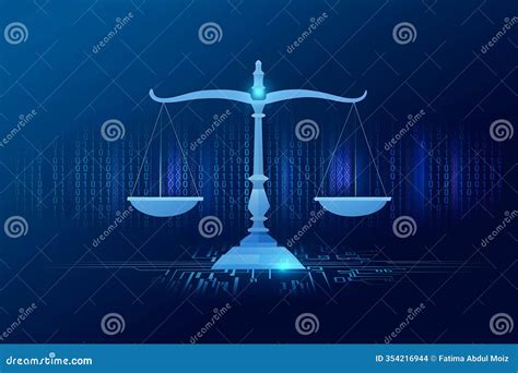 Digital Justice Scales Overlay Binary Code Symbolizing Fairness In