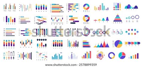 Collection Various Colorful Charts Diagrams Presenting Stock Vector Royalty Free 2578899359