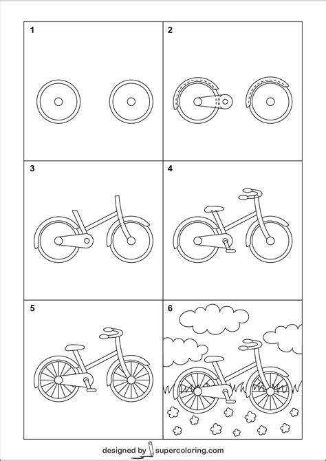 How To Draw A Cartoon Bike Free Printable Puzzle Games