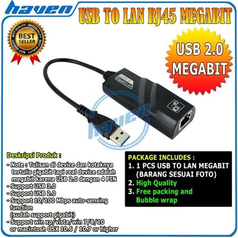 Jual Usb To Lan Rj45 Gigabit Usb 3 0 To Ethernet Rj45 Usb Lan Gigabit Megabit Usb 2 0 Di