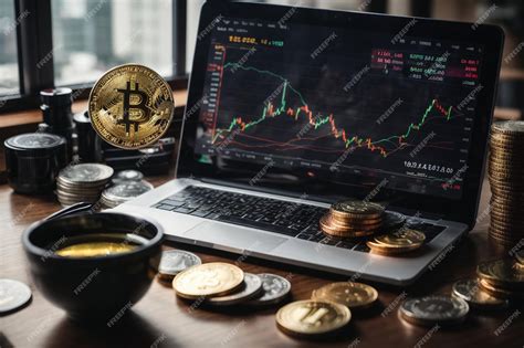 Premium Ai Image Crypto Currency Chart With Values Moving Up And Down