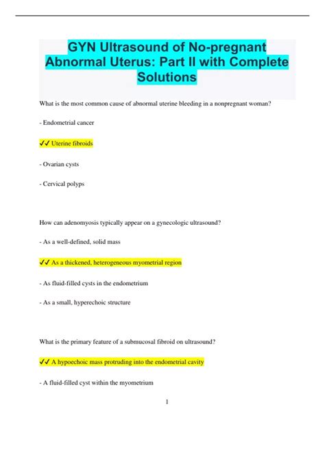 Gyn Ultrasound Of No Pregnant Abnormal Uterus Part Ii With Complete
