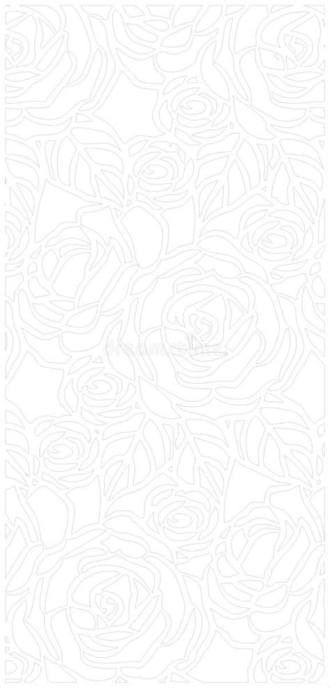 Rose Pattern Cnc Panel For Cutting Stock Vector Illustration Of