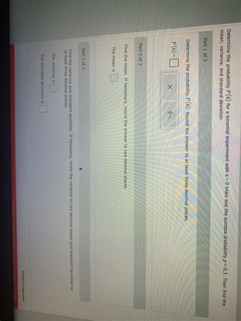 Solved Determine The Probability P 6 For A Binomial Chegg Com