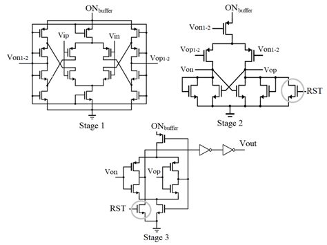 Three Stage Continuous Time Comparator With Reset Mos To Prevent