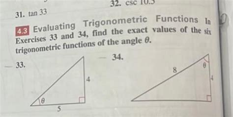 solved 4 3 evaluating trigonometric functions in exercises