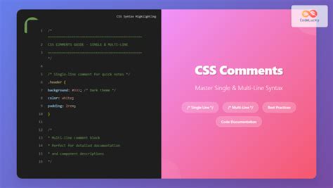 css comments complete guide to single line and multi line comment
