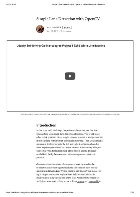 Pdf Simple Lane Detection With Opencv