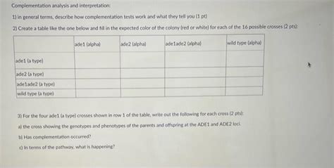 solved complementation analysis and interpretation 1 in