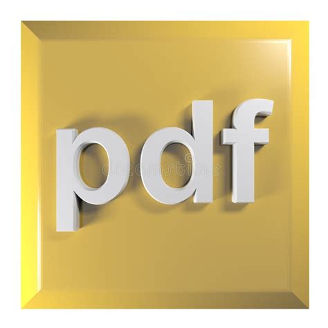 Push Button For Pdf Portable Document Format D Rendering Illustration Stock Illustration
