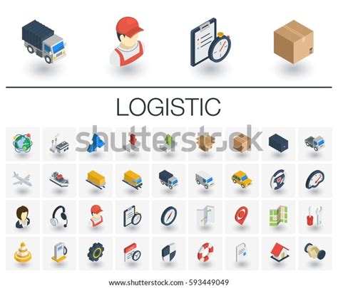 Isometric Flat Icon Set D Vector Stock Vector Royalty Free Shutterstock