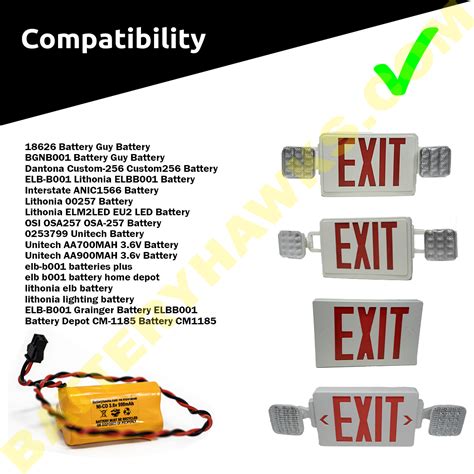 Lithonia Elb B001 Ni Cd Battery For Emergency Exit Light