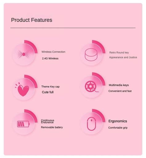 Ajazz 308i Gradient Pink 2 4g Wirelessandbluetooth Keyboard And Mouse Set For Girls Office Silent