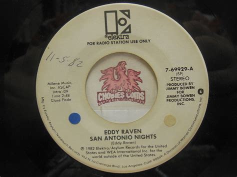 Promo! Eddy Raven: San Antonio Nights / Same, 45 RPM VG+ (13C) | eBay