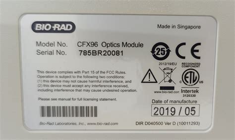 Labstuff Eu Bio Rad Cfx96 Touch Real Time Pcr System