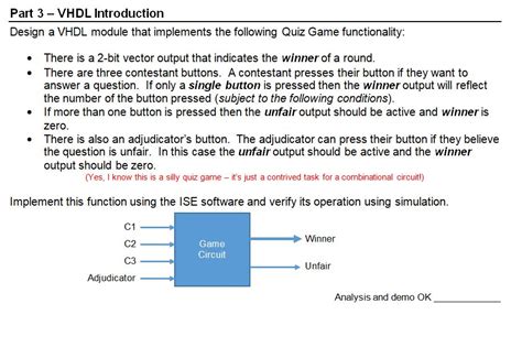 Part 3 VHDL Introduction Design A VHDL Module That Chegg Com