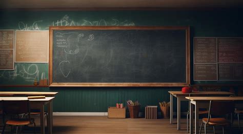 Premium Ai Image Blackboard With Chalk Classroom With Blackboard