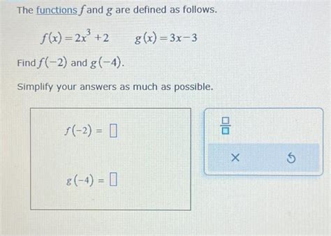 the functions f and g are defined as follows
