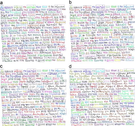 Word Segmentation Result On Greek Handwritten Document When Using A