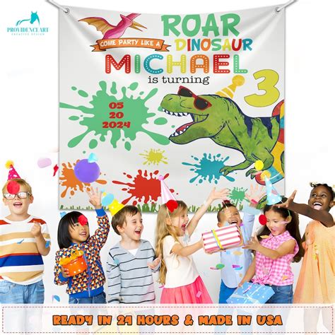 Dinosaur Pool Birthday Backdrop T Rex Swim Birthday Party Decor For