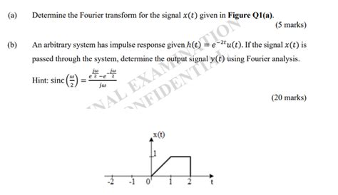 Solved A Determine The Fourier Transform For The Signal Chegg