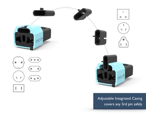 Micro The Worlds Smallest Universal Travel Adapter With Surge Protection Tuvie Design