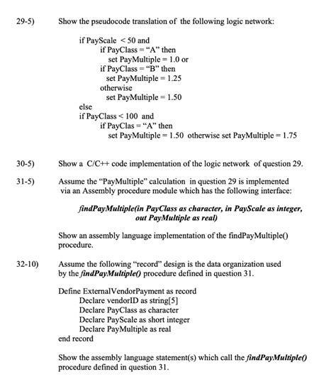 29 5 Show The Pseudocode Translation Of The