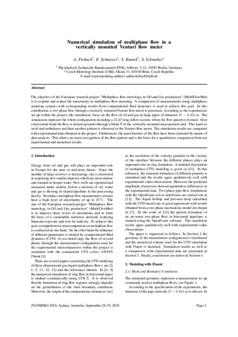 Pdf Numerical Simulation Of Multiphase Flow In A Vertically Mounted