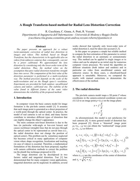 barrel distortion correction algorithm