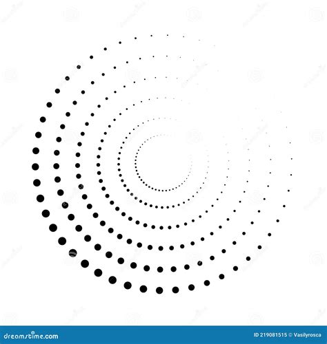 Dot Circle Pattern Vector Halftone Circular Burst Dot Halftone Round Design Stock Vector