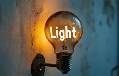 A Light Bulb With The Words Light Written On It Generative Ai Stock