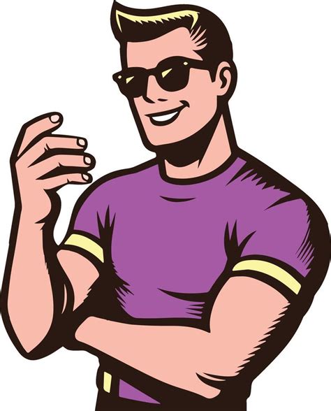 Vintage Cool Guy 47533515 Vector Art At Vecteezy