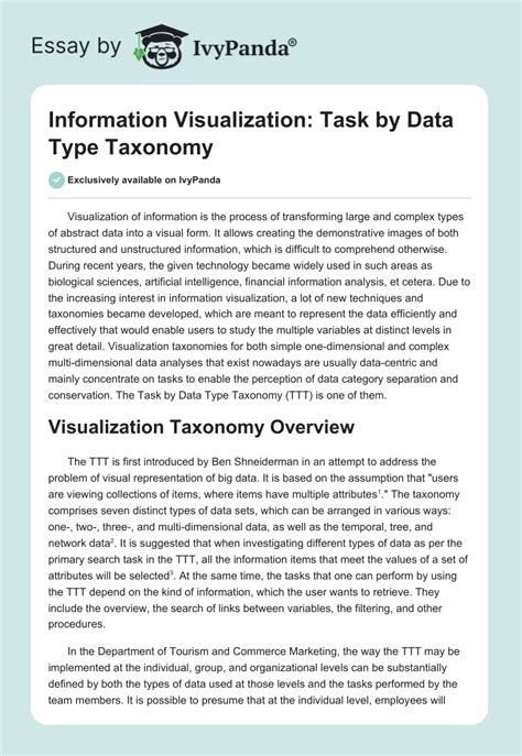 Data Visualization Task By Data Type Taxonomy 2734 Words Report