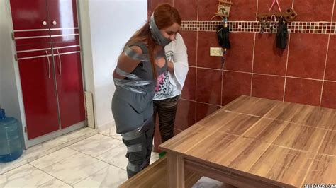 Hogtaped Student Lectured With Foot Whipping In Tape Bondage 30 Pics