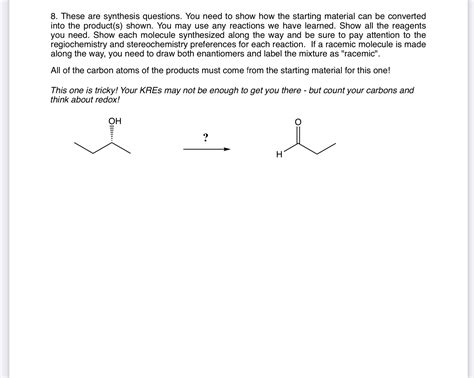 These Are Synthesis Questions You Need To Show How Chegg Com