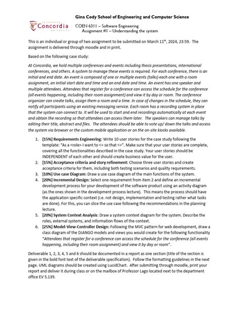 assignment 1 pdf use case model view controller