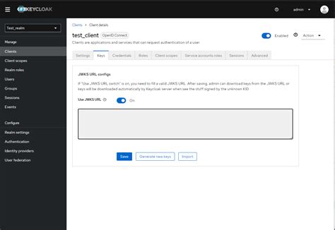 Jwt Jwks Url Input Is Disabled In Keycloak When The Use Jwks Url
