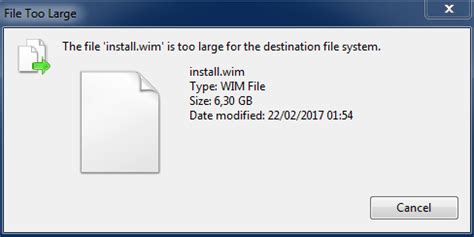 Solved The File Install Wim Is Too Large