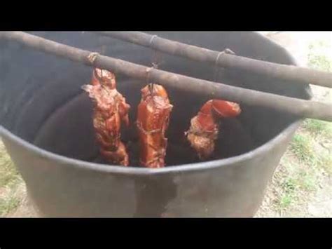 Копченое мясо в коптильне из бочки Дедовский способ приготовления мяса ...