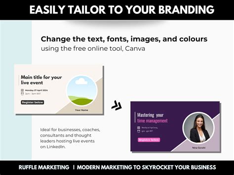6 Editable Linkedin Event Banners Neutral Live Event Cover Photo