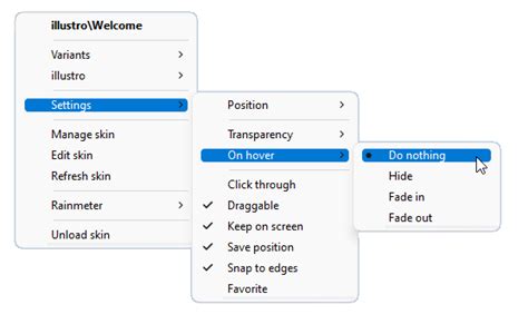 Context Menus Rainmeter Documentation