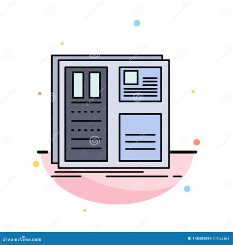 Design Grid Interface Layout Ui Flat Color Icon Vector Stock Vector Illustration Of Page