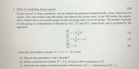 solved 3 odes for modelling disease spread [20] disease