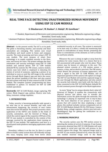 Home Security System Using Esp32 Cam And Telegram Application Pdf