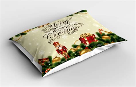 Festive Christmas Pillow Sham Decorative Pillowcase 3 Sizes for Bedroom ...