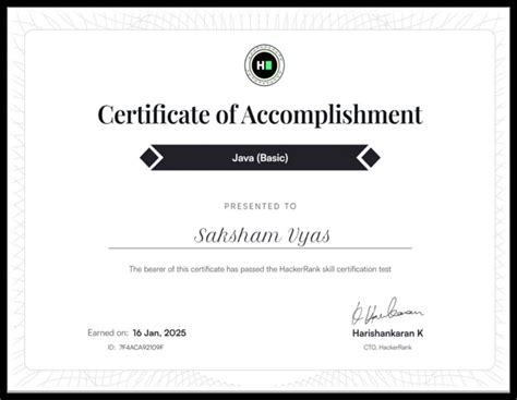 Java Programming Hackerrank Saksham Vyas