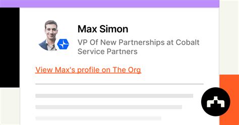 Max Simon Vp Of New Partnerships At Cobalt Service Partners The Org