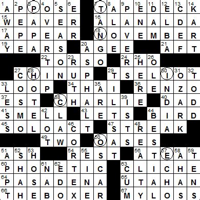 0714 16 New York Times Crossword Answers 14 Jul 16 Thursday